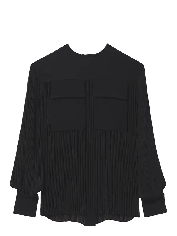 Proenza Schouler Pleated Long-sleeved Blouse - Black