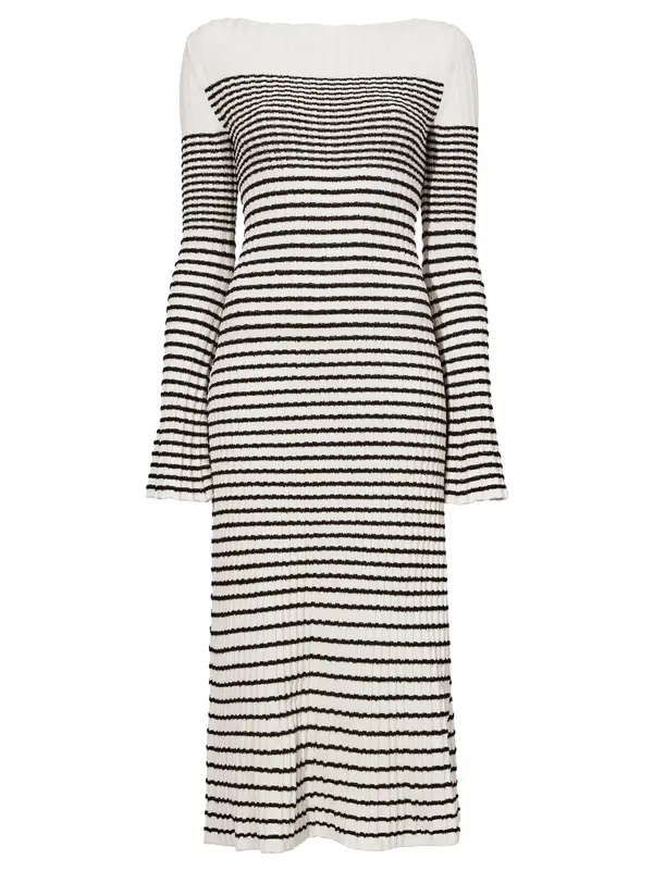 Proenza Schouler Striped Bouclé Knit Dress - White
