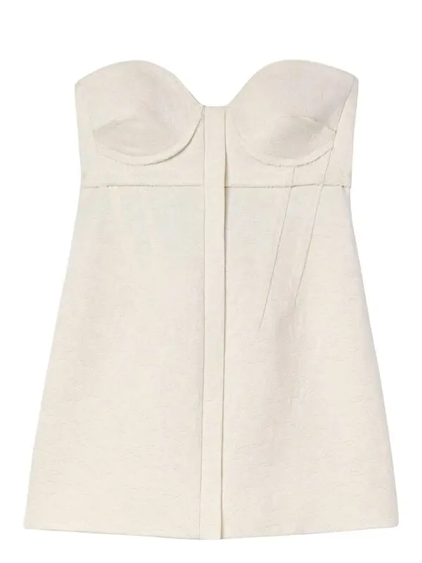 Proenza Schouler Patterned Jacquard Bustier Top - Neutrals