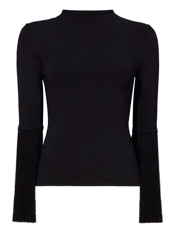 Proenza Schouler Fringe-detail Knitted Top - Black