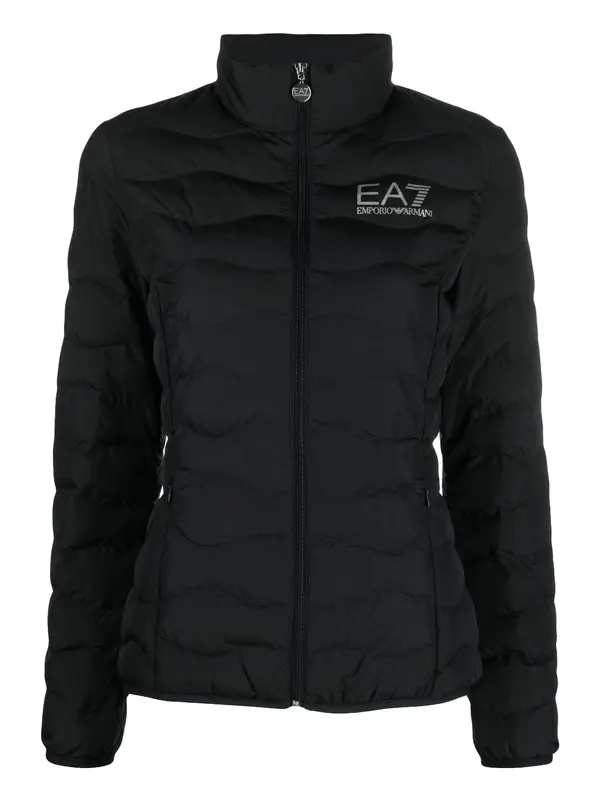 Emporio Armani Logo-print Puffer Jacket - Black