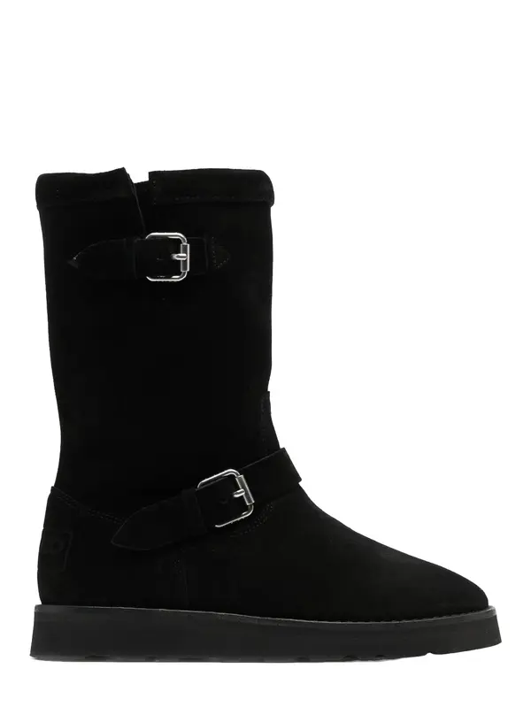 Kenzo Buckle-detail Suede Boots - Black