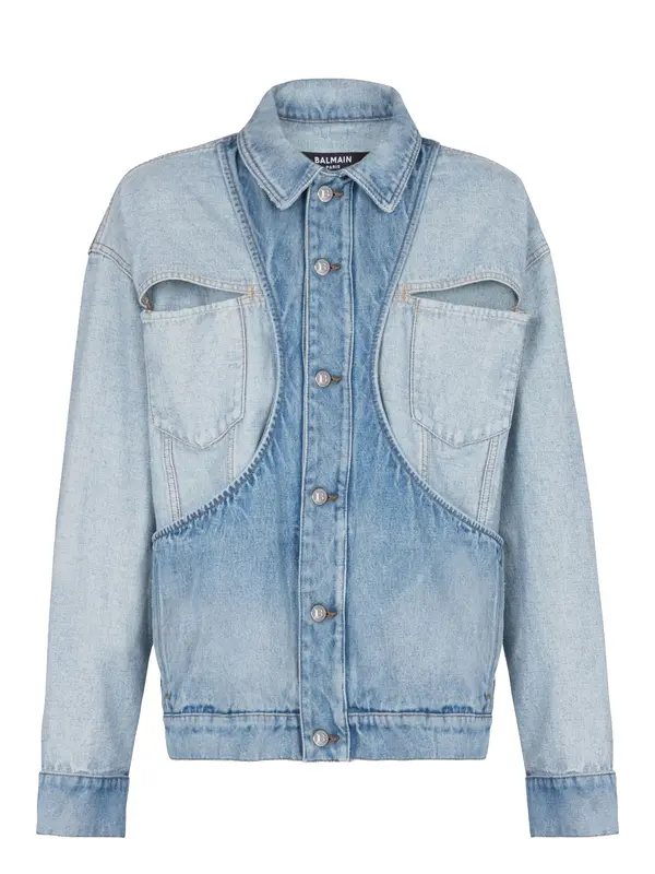 Balmain Panelled Denim Jacket - Blue