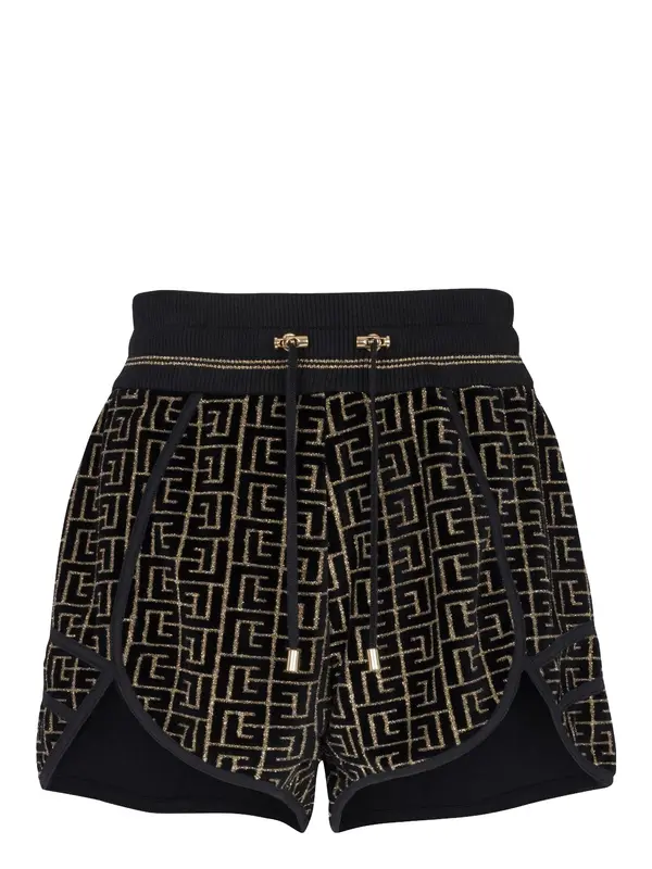 Balmain Monogram Running Shorts - Black