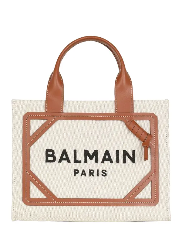 Balmain B-army Small Logo Tote Bag - Neutrals