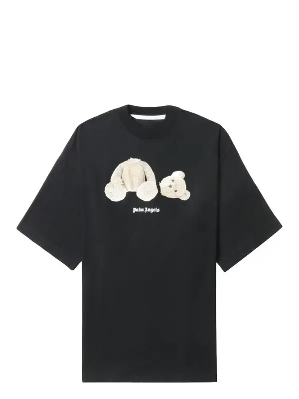 Palm Angels Broken Bear Cotton T-shirt - Black