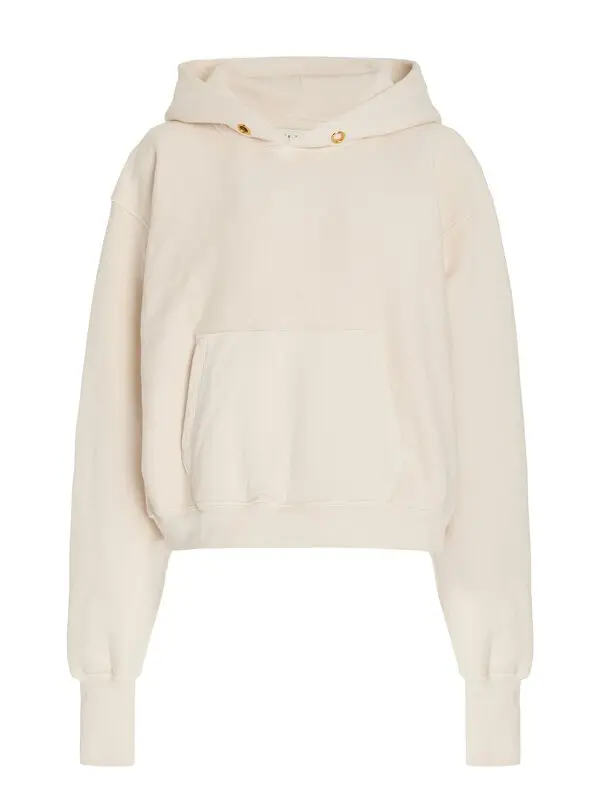 LES TIEN Cara Cropped Hoodie - Ivory
