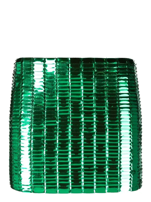 Attico Crystal-embellished Skirt - Green