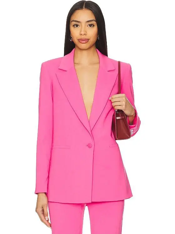 Alice + Olivia Denny Notch Collar Boyfriend Blazer - Wild Pink