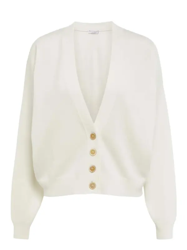 Brunello Cucinelli Cashmere Cardigan - White