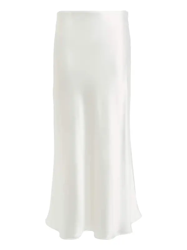 Galvan Satin Midi Skirt - White
