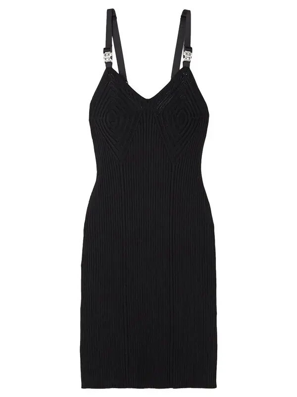 Givenchy Embellished Ribbed-knit Mini Dress - Black