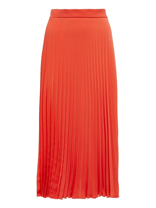 MAISON MARGIELA Pleated Crêpe Midi Skirt - Red