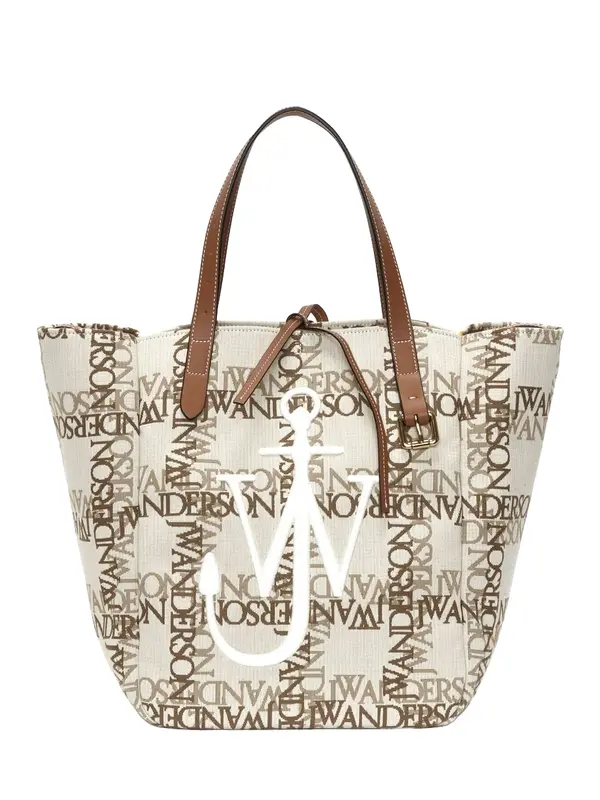 JW Anderson Logo-grid Tote Bag - Neutrals