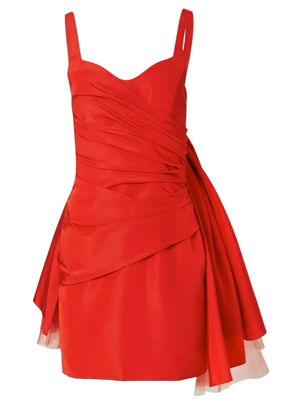 Carolina Herrera Tulle-bow Sleeveless Minidress - Red