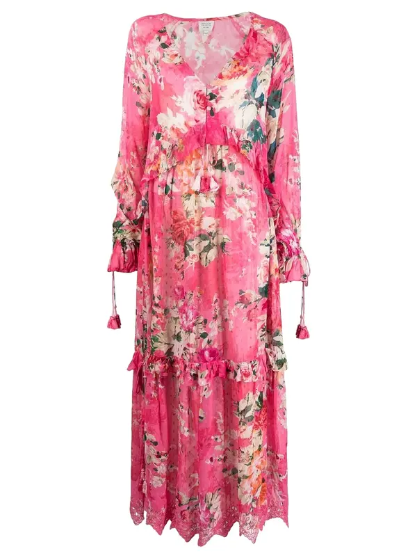 Hemant & Nandita Tula Floral-print Dress - Pink