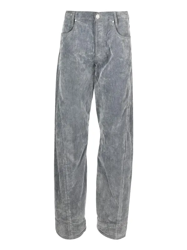 TRUSSARDI Bleached-effect Straight-leg Jeans - Grey