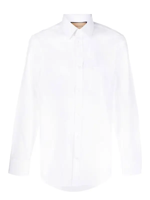 Gucci Double G Embroidered Shirt - White