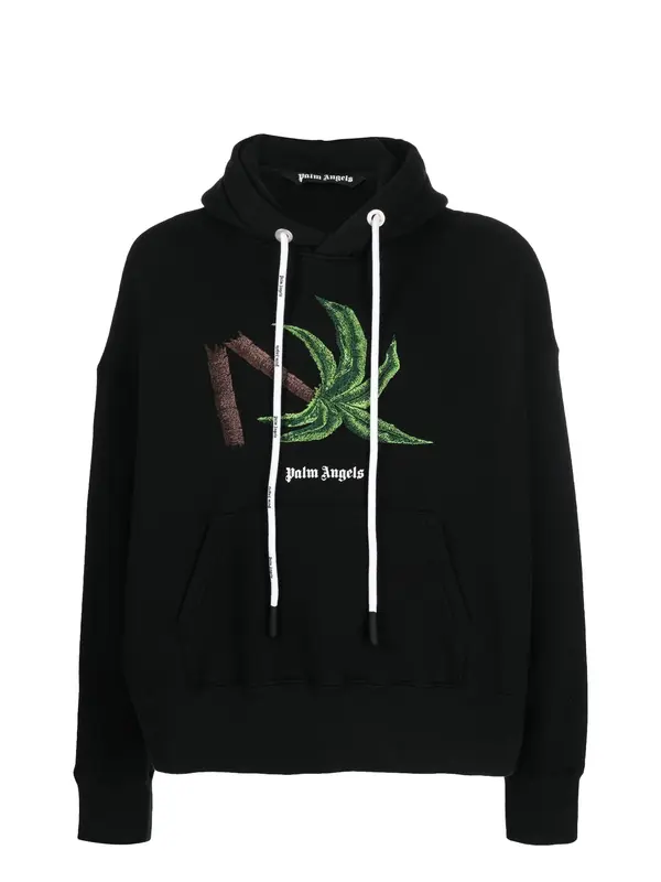 Palm Angels Broken Palm Hoodie - Black