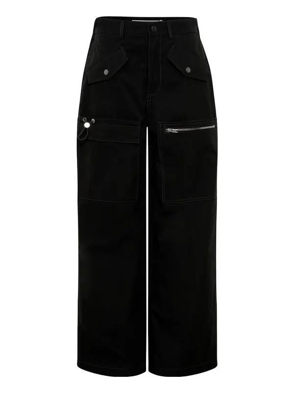 DION LEE Multi-pocket Straight-leg Trousers - Black