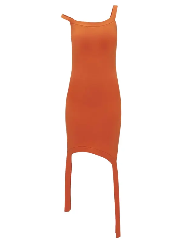 JW Anderson Deconstructed Knitted Mini Dress - Orange