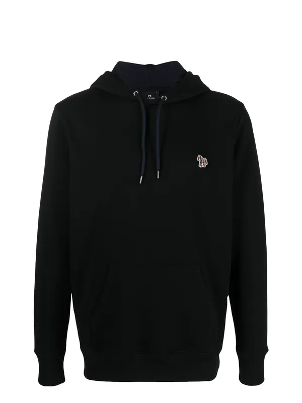 Paul Smith Zebra-patch Pullover Hoodie - Black