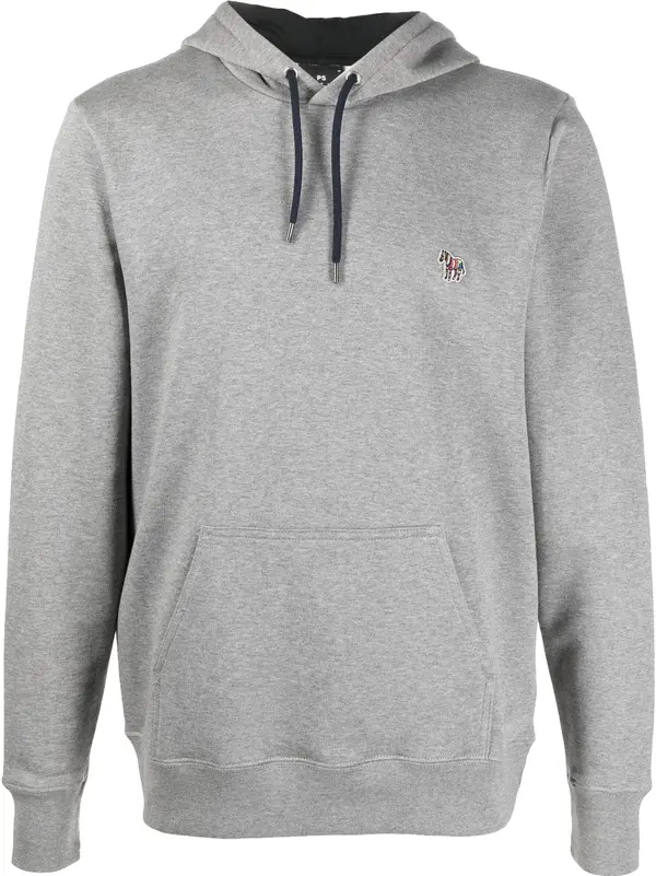 Paul Smith Logo-patch Long-sleeve Hoodie - Grey