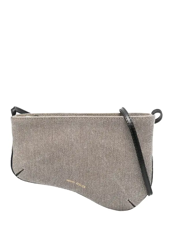 Manu Atelier Curve Leather Shoulder Bag - Grey
