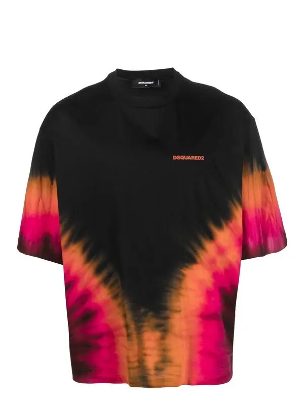 Dsquared2 Tie-dye Logo-print T-shirt - Black
