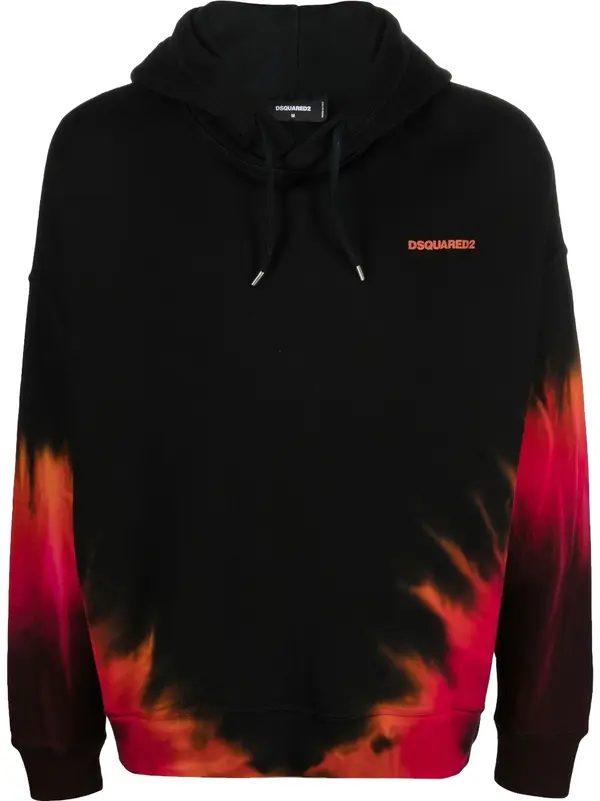 Dsquared2 Tie-dye Long-sleeve Hoodie - Black