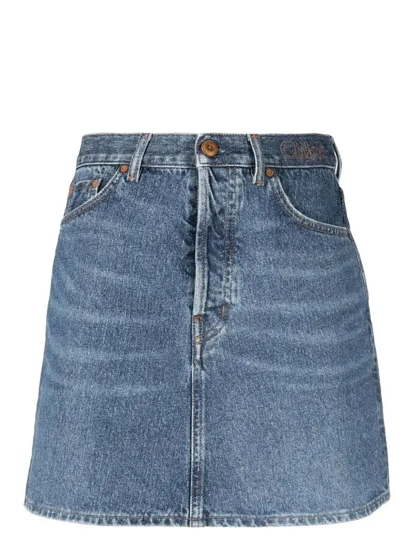 Chloé High-waist Denim Mini Skirt - Blue