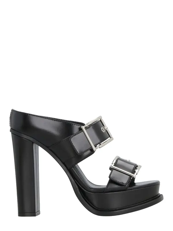 Alexander McQueen 120mm Leather Sandals - Black