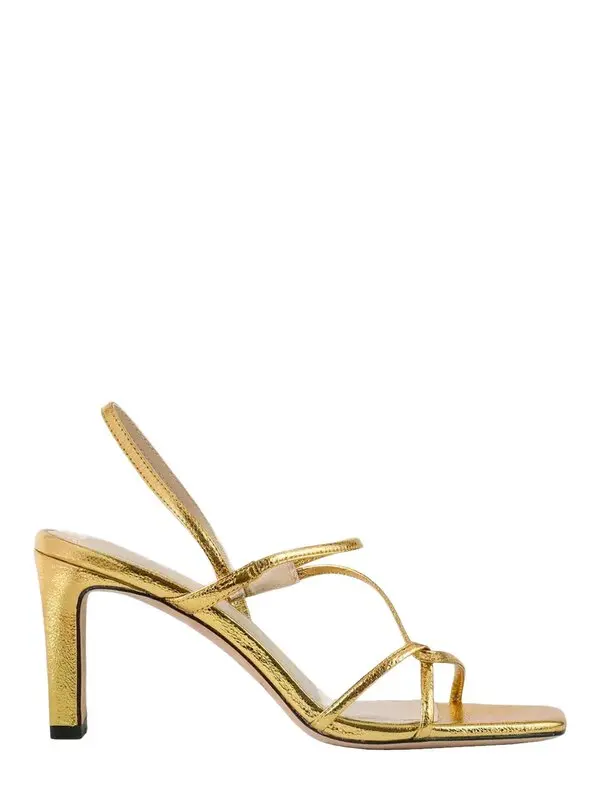 Sandro 80mm Faye Metallic Strappy Sandals - Gold