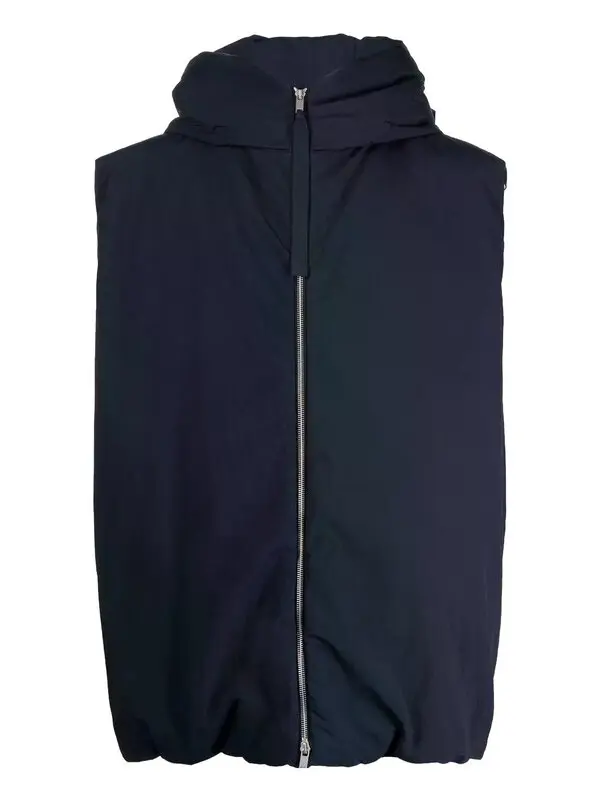 JIL SANDER Padded Sleeveless Hooded Gilet - Blue