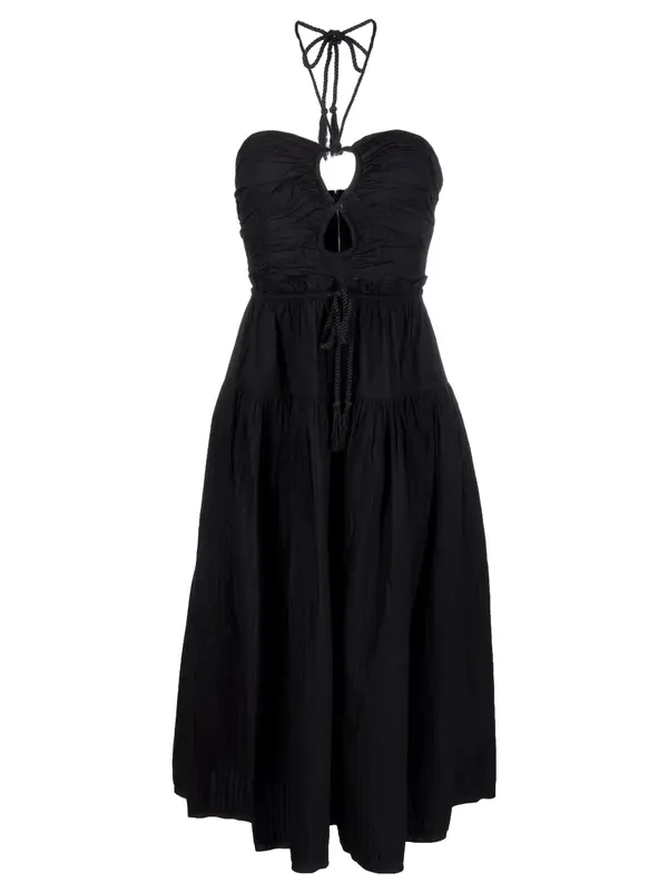 Ulla Johnson Ella Halterneck Midi Dress - Black