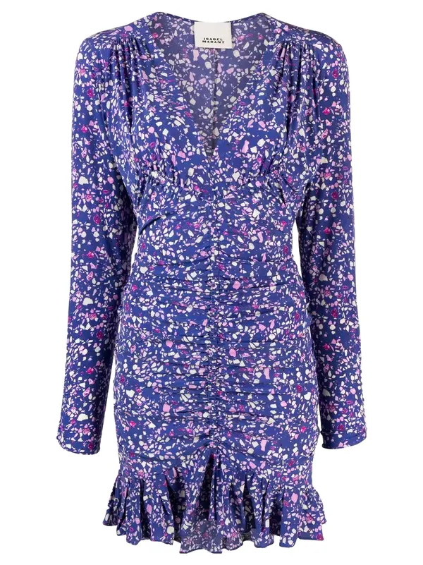 Isabel Marant Lara Floral-print Mini Dress - Blue