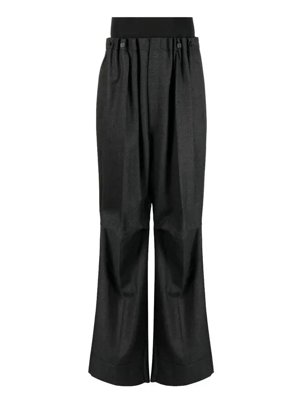 Raf Simons High-waisted Wide-leg Wool Trousers - Black