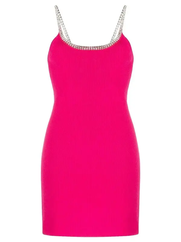 Rabanne Rhinestone-trim Mini Dress - Pink