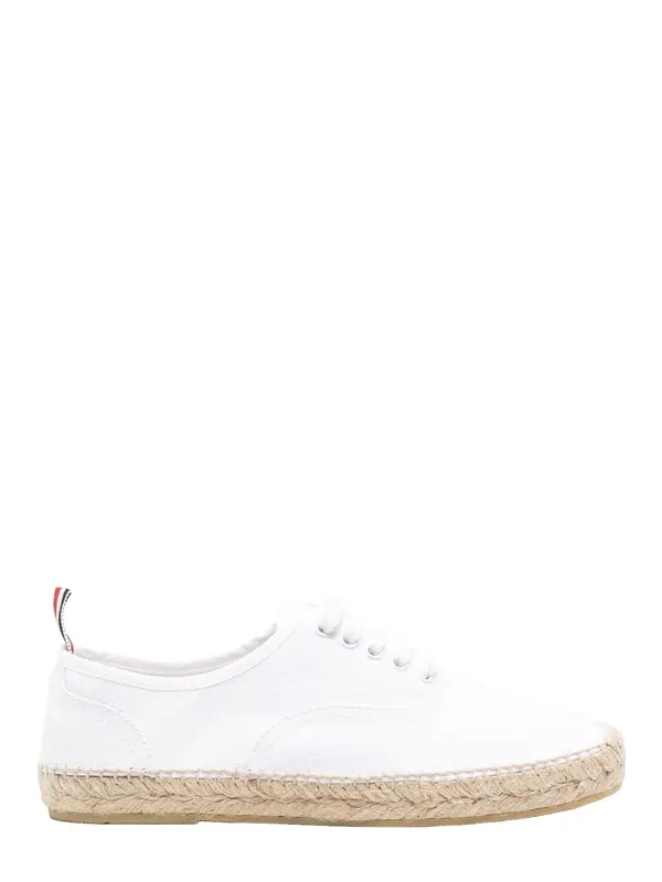 Thom Browne Jute-sole Lace-up Sneakers - White
