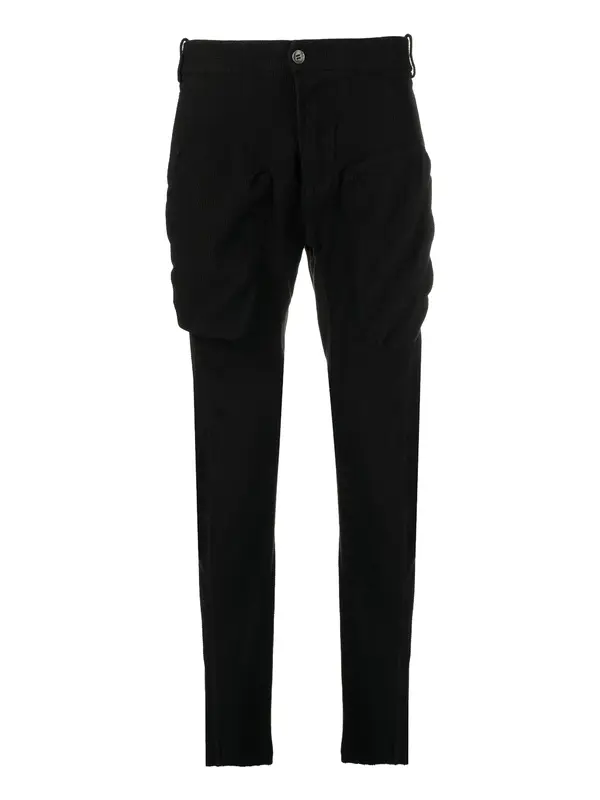 Masnada Waffle-effect Cotton Trousers - Black