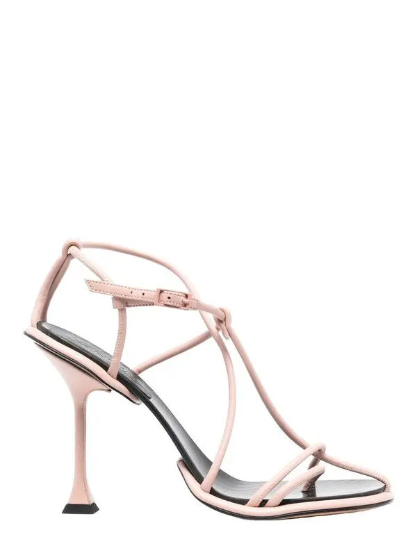 LANVIN Straplight 110 Leather Sandals - Pink