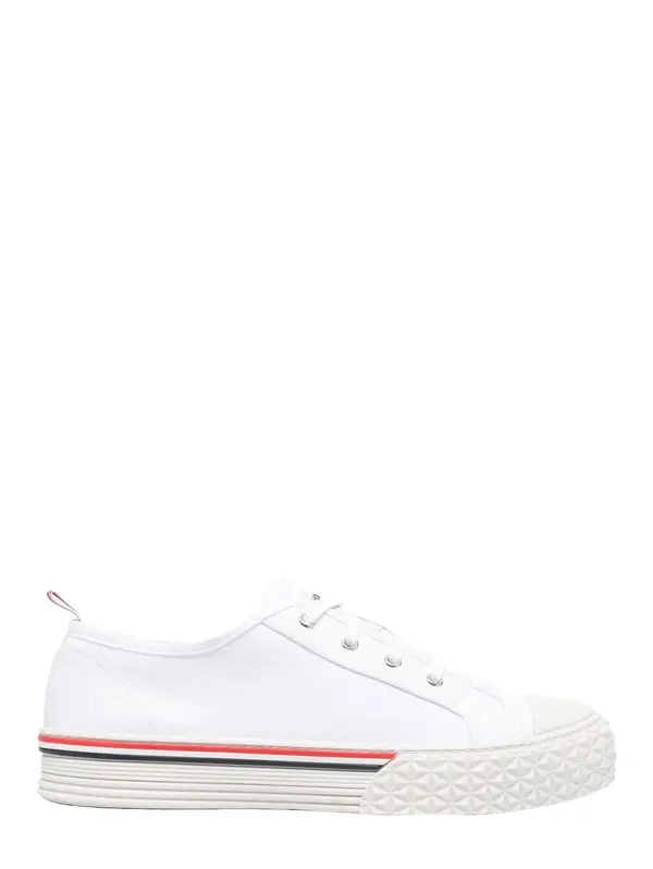 Thom Browne Stripe-trim Lace-up Sneakers - White