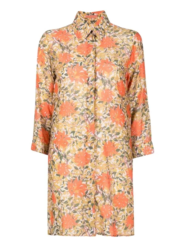 CLUBE BOSSA Floral-print Shirt - Orange