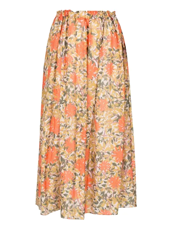 CLUBE BOSSA Pavlova Floral-print Skirt - Orange