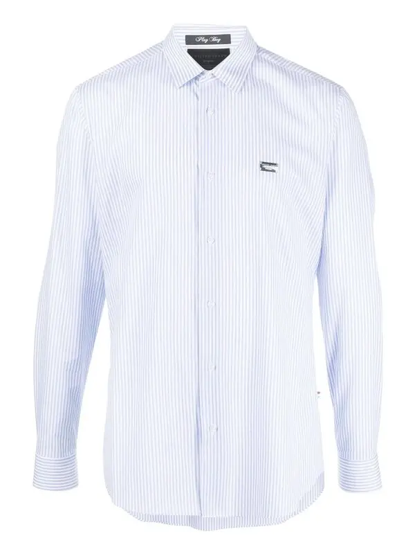 Philipp Plein Graphic-print Striped Shirt - Blue