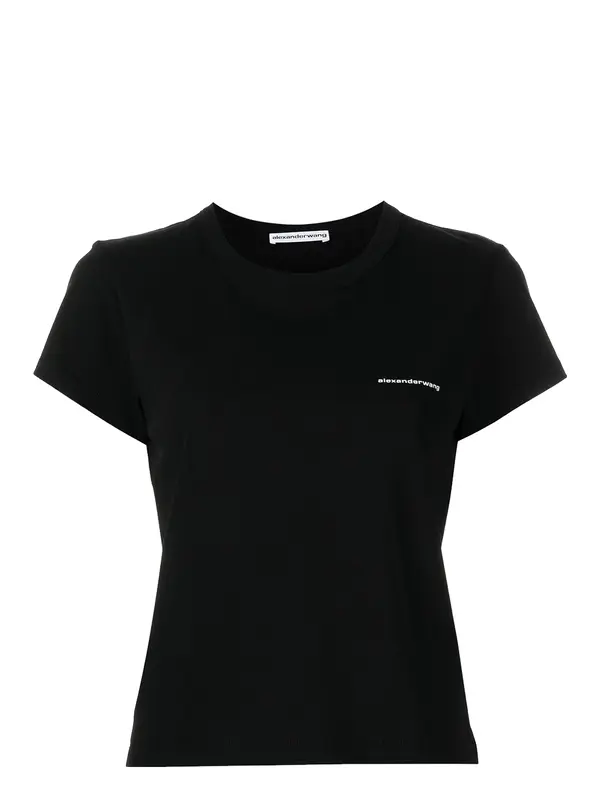 Alexander Wang Shrunken Logo T-shirt - Black