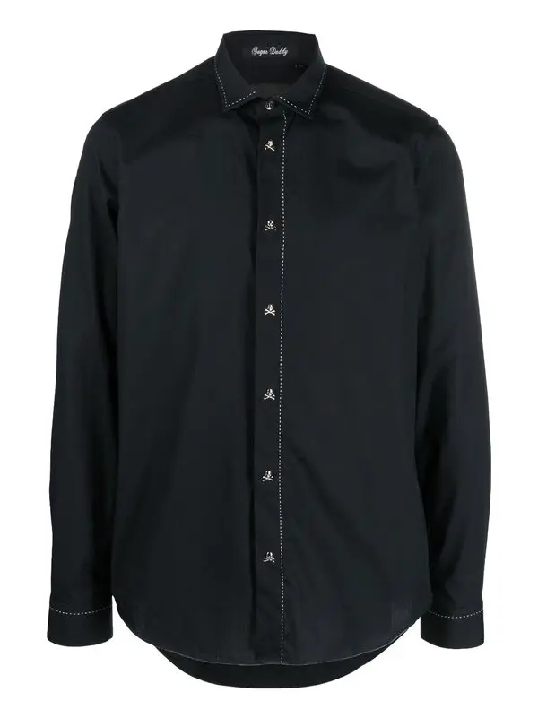 Philipp Plein Contrast Stitch Shirt - Black