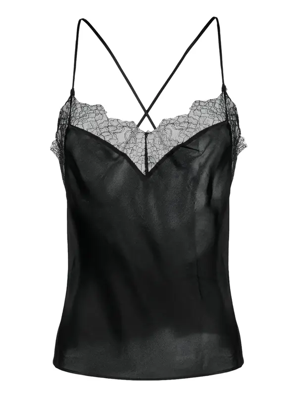 MAISON CLOSE Rendez-vous Lace-trim Camisole - Black