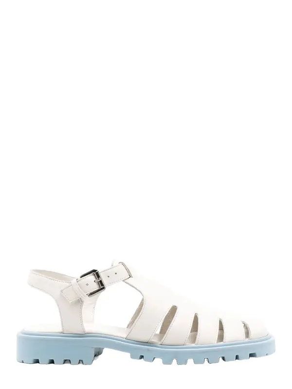 STUDIO CHOFAKIAN Cut-out Leather Sandals - White