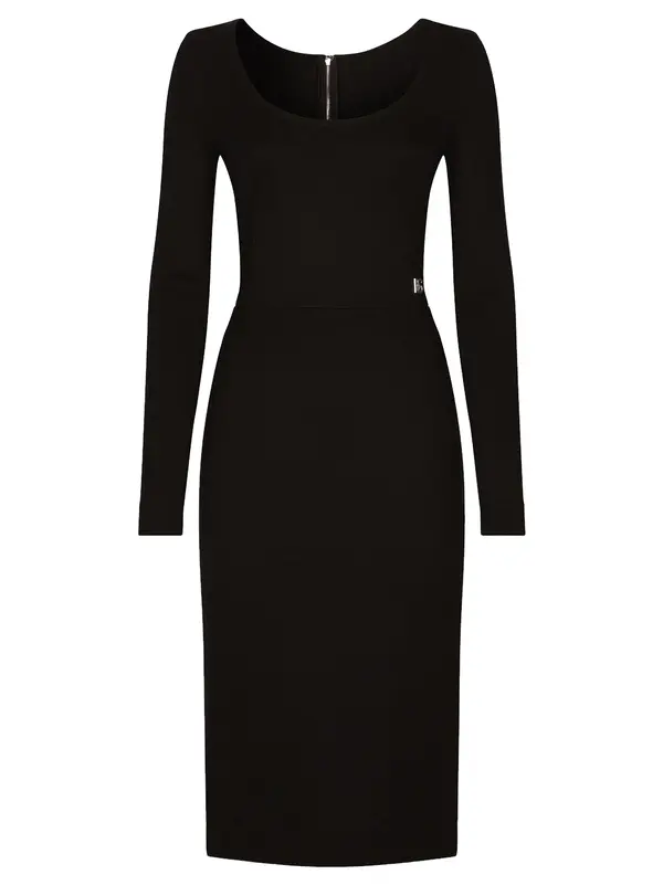 Dolce & Gabbana Milano Ribbed Midi Dress - Black